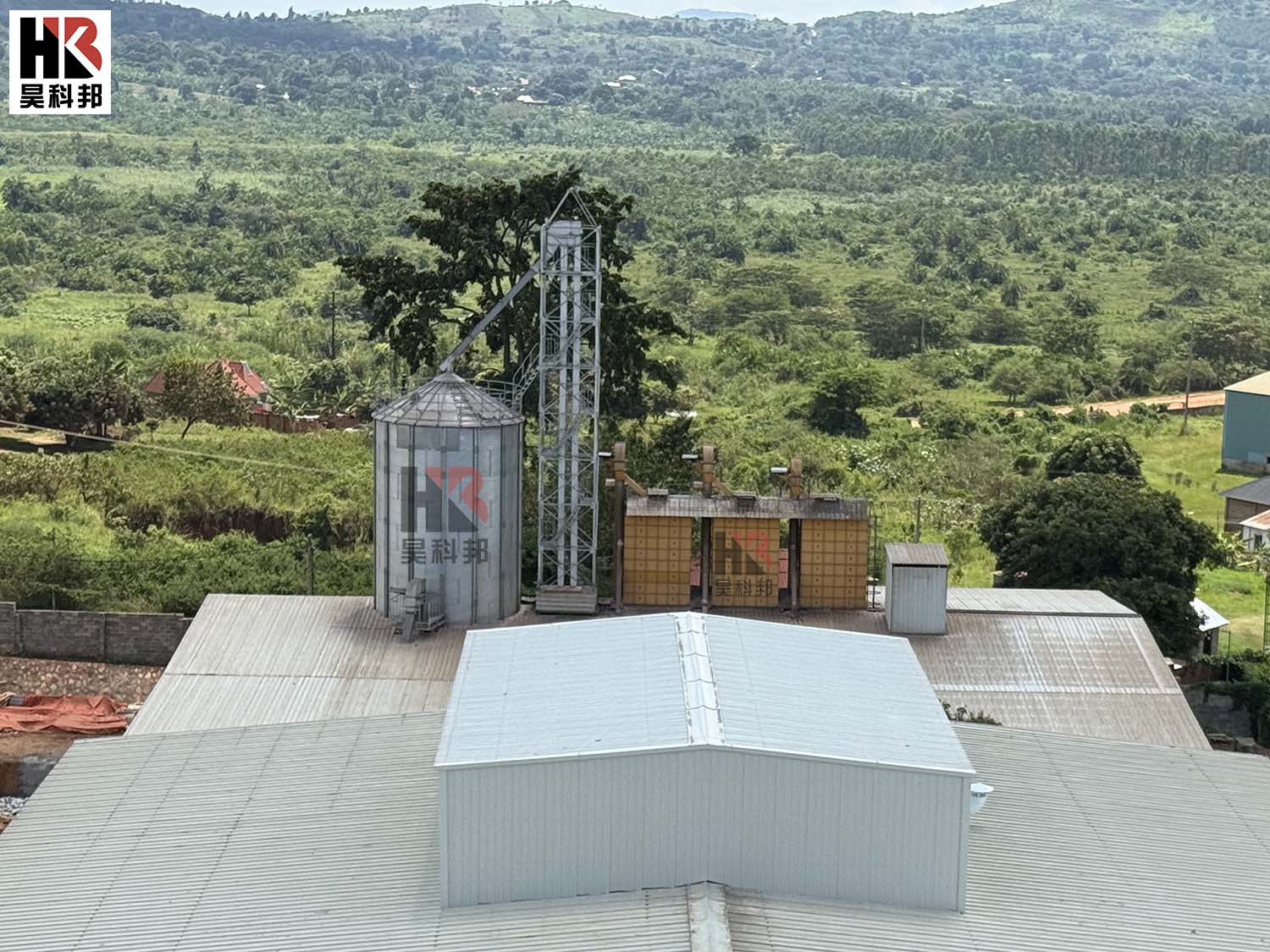 3 Sets 35 Per Batch Grain Dryer & 300 Ton Silo - haokebang