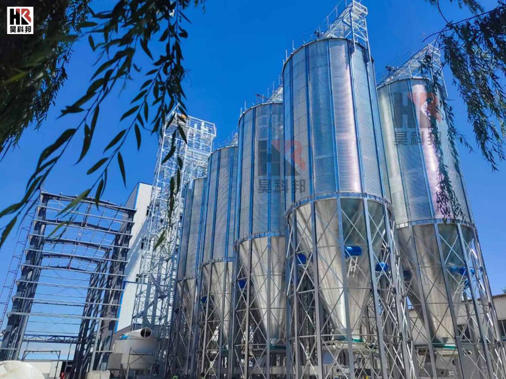 8 Sets 300 Ton 70° Cone Bottom Silos - haokebang