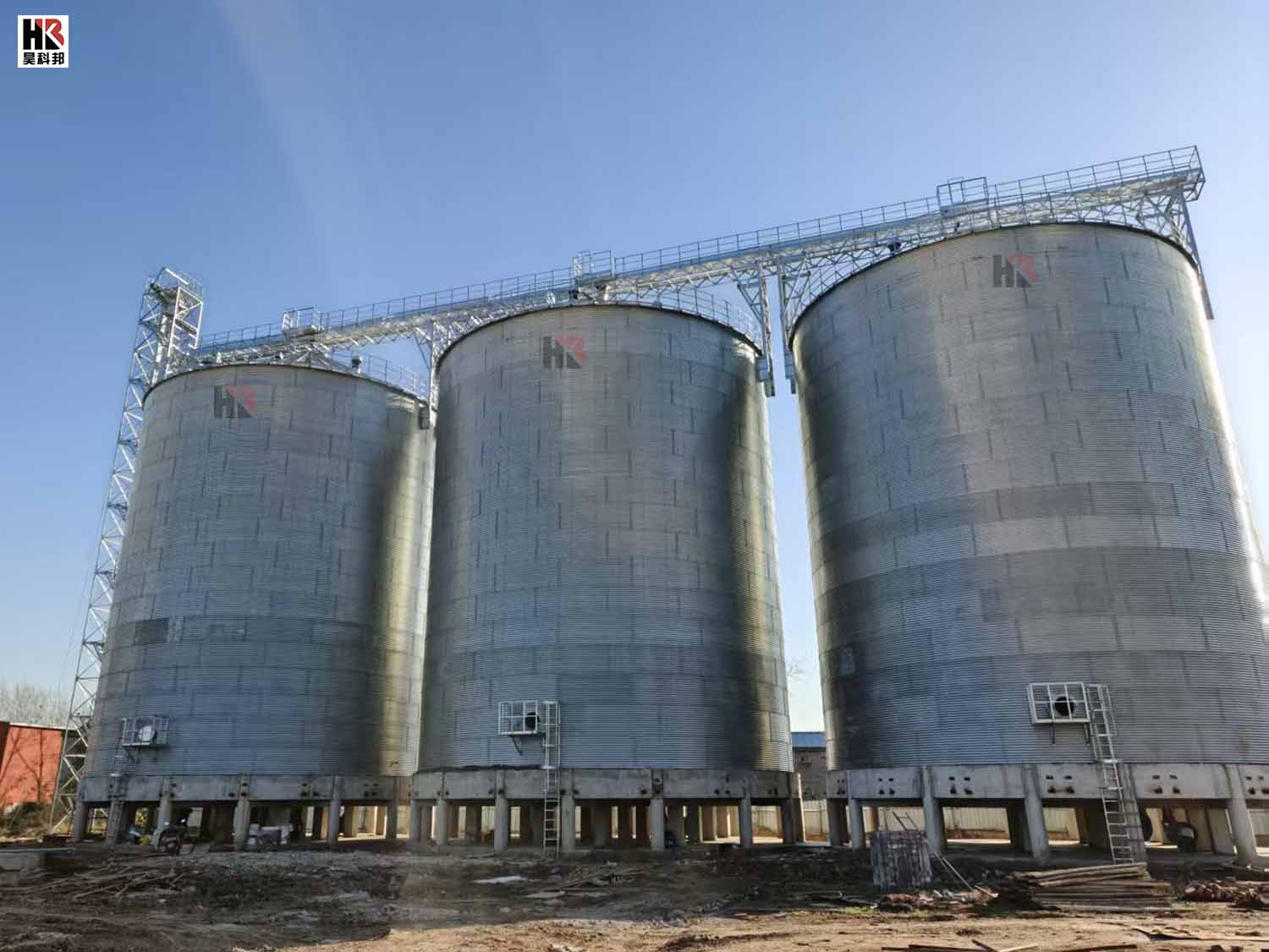 3 Sets 3000 Ton Corn Silos - haokebang